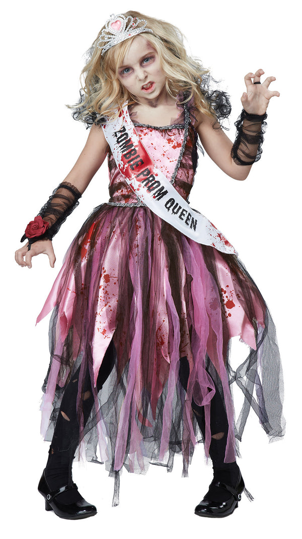 Kids Girl's Zombie Prom Queen Costume – Johnnie Brocks
