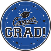 9” Round Graduation Plates: Blue (18ct.) – Johnnie Brocks